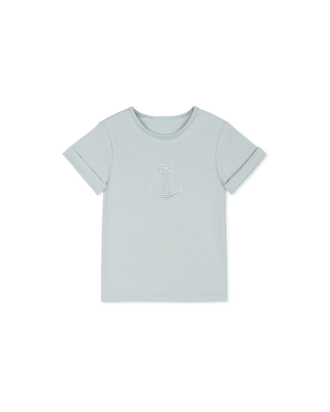 PHIL AND PHOEBE BLUE EMBROIDERED ANCHOR TEE [FINAL SALE] – Luibelle