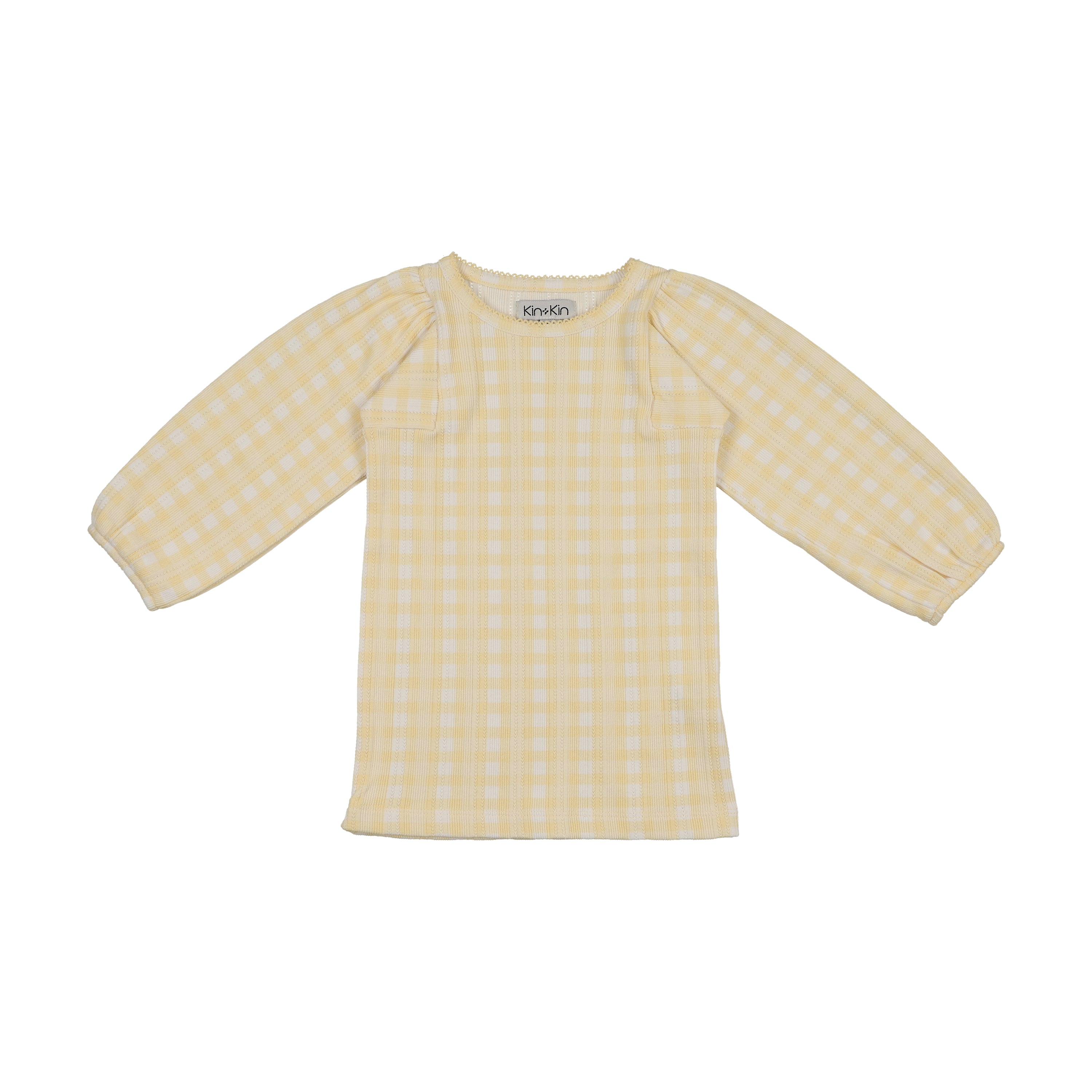 KIN & KIN YELLOW GINGHAM T-SHIRT [FINAL SALE] – Luibelle