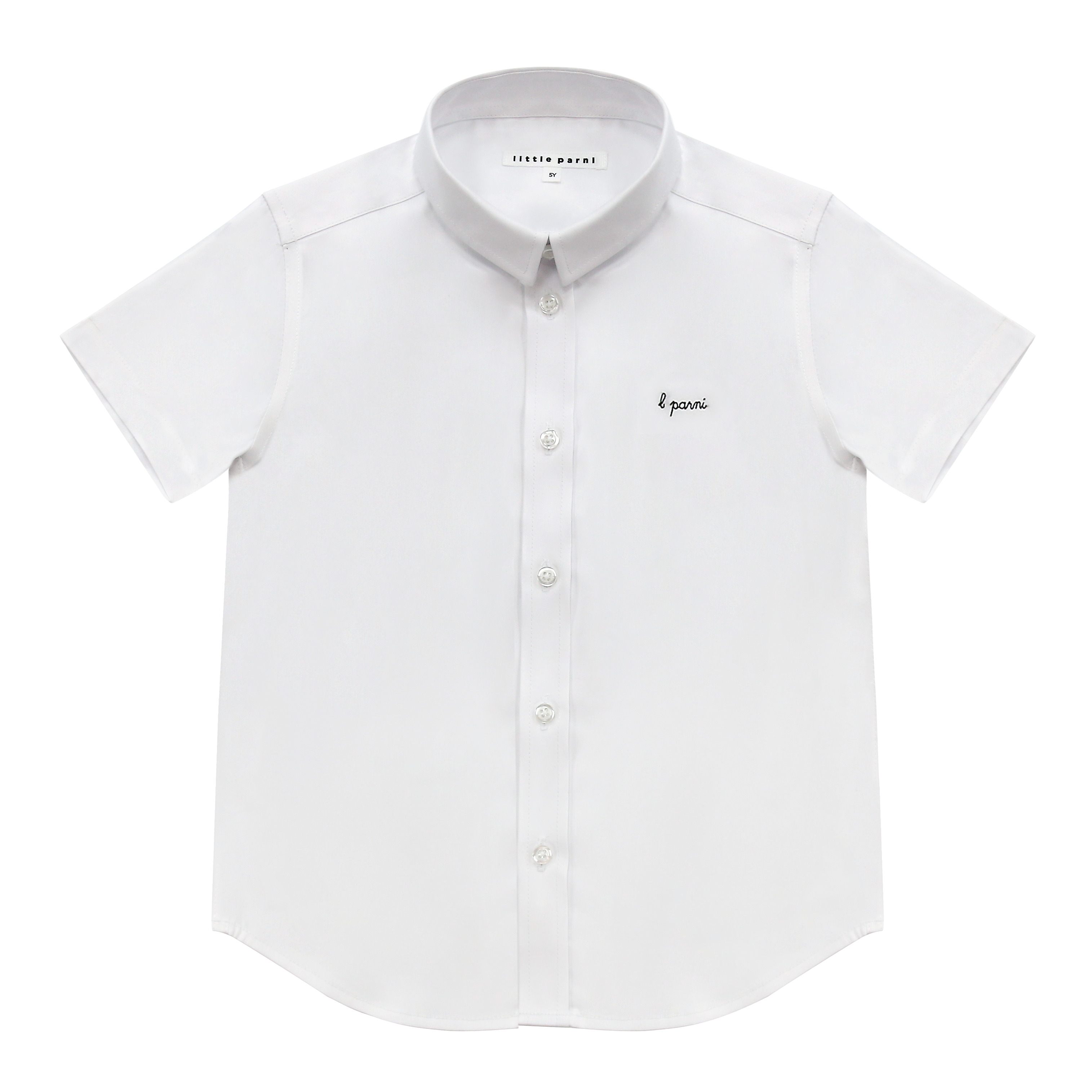 LITTLE PARNI WHITE/BLACK LOGO COLLAR SS SHIRT – Luibelle