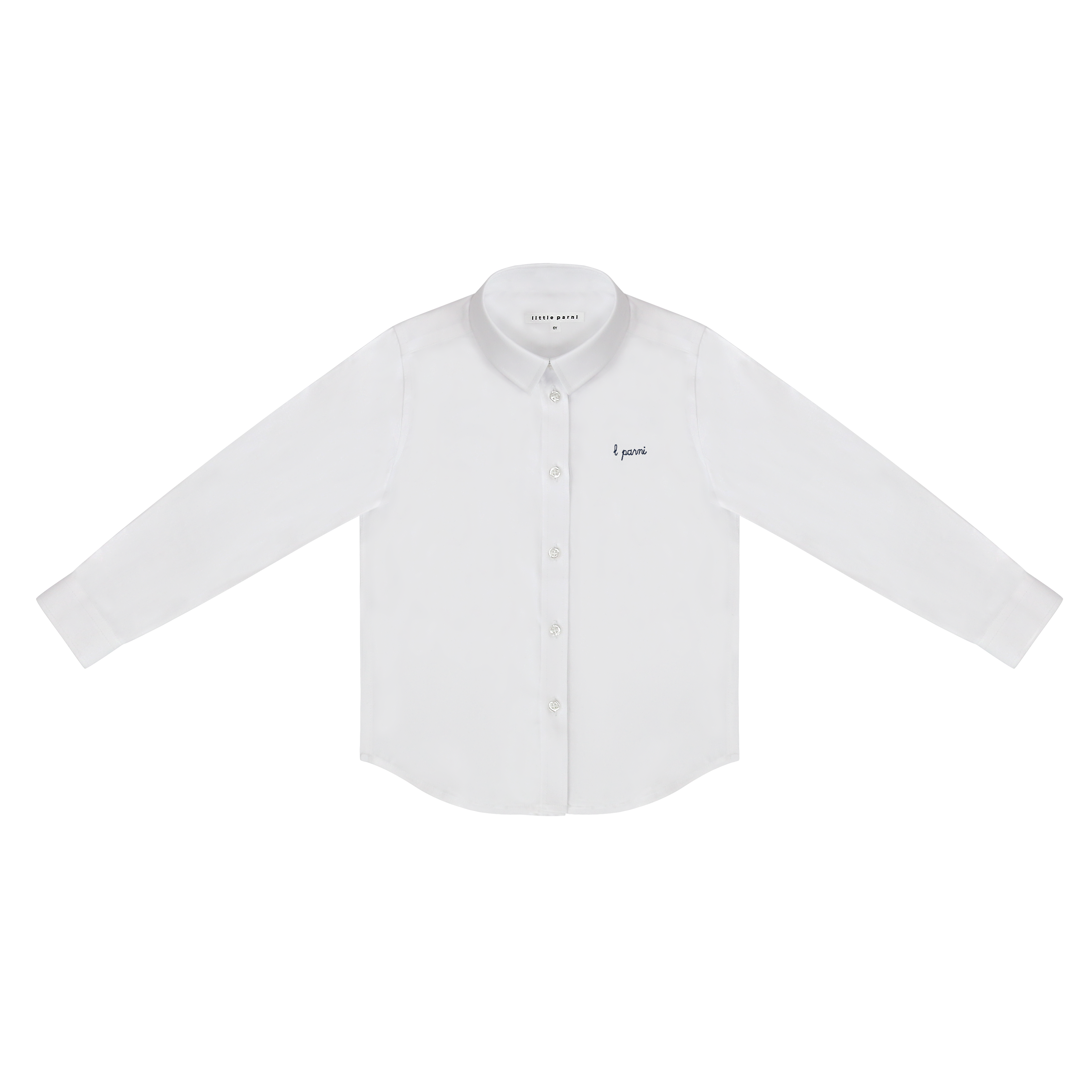 LITTLE PARNI WHITE/NAVY LOGO COLLAR LS SHIRT – Luibelle