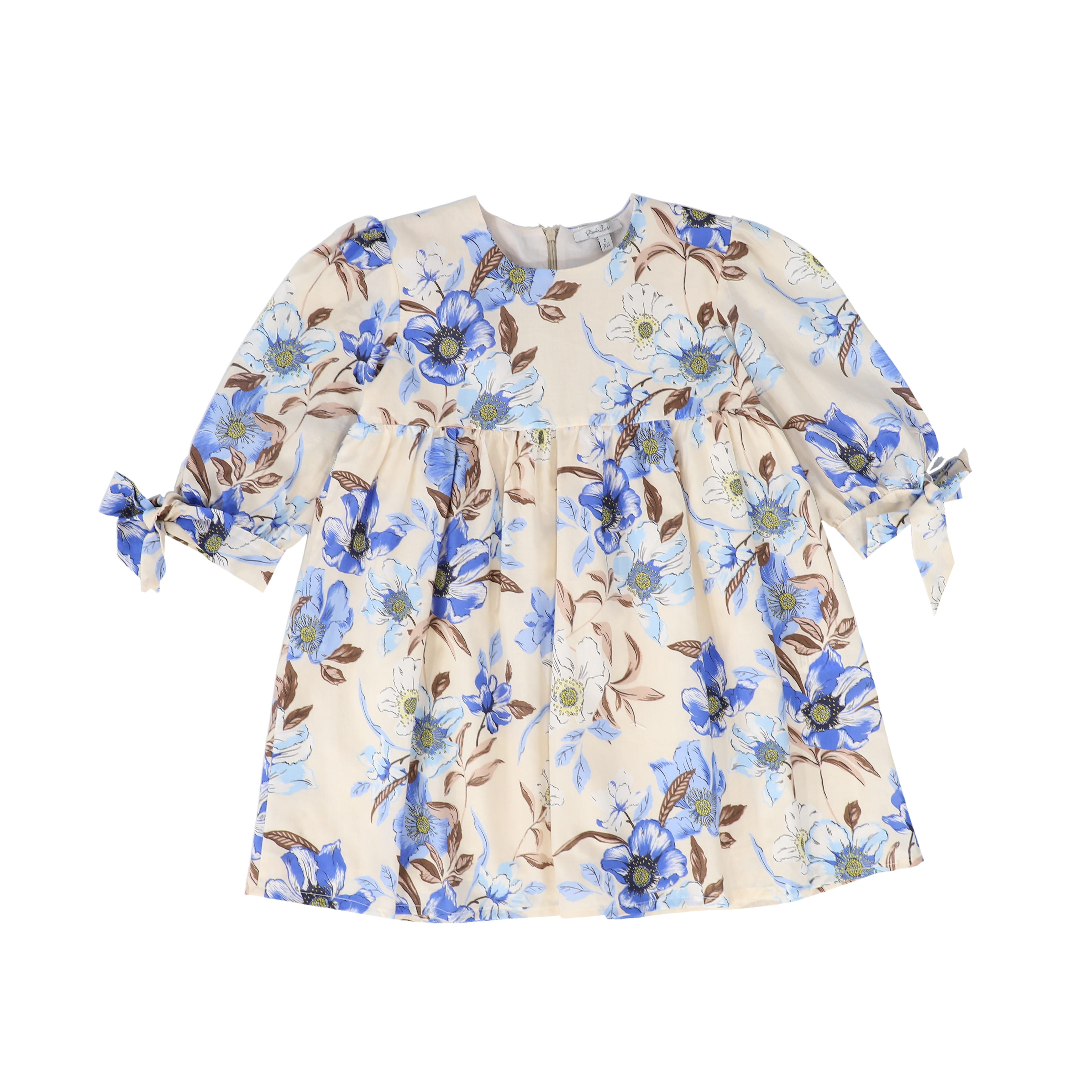 PICCOLA LUDO BIEGE/BLUE FLOWER PRINT DRESS [FINAL SALE] – Luibelle